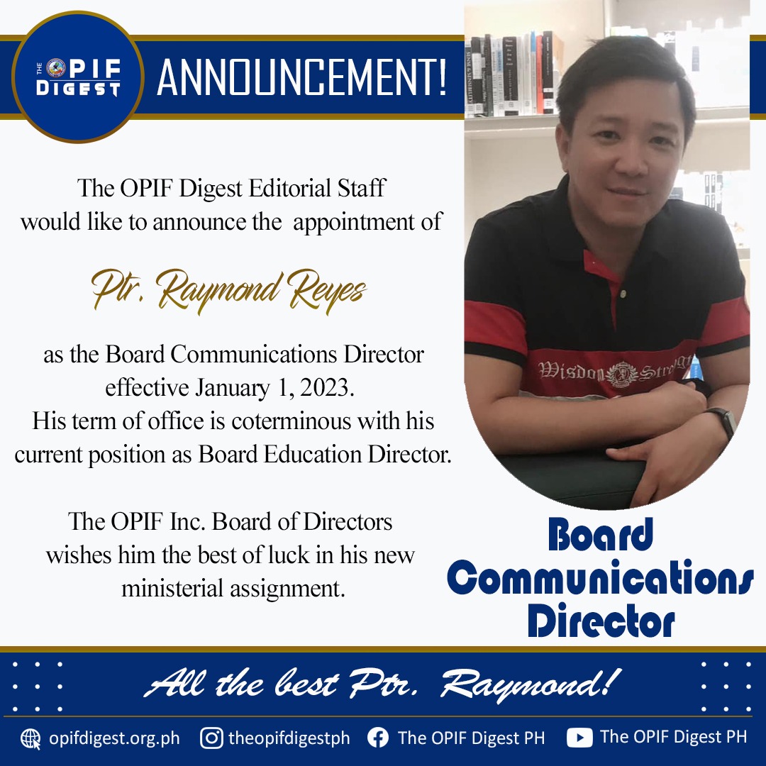 APPOINTMENT ANNOUNCEMENT! – The OPIF Digest