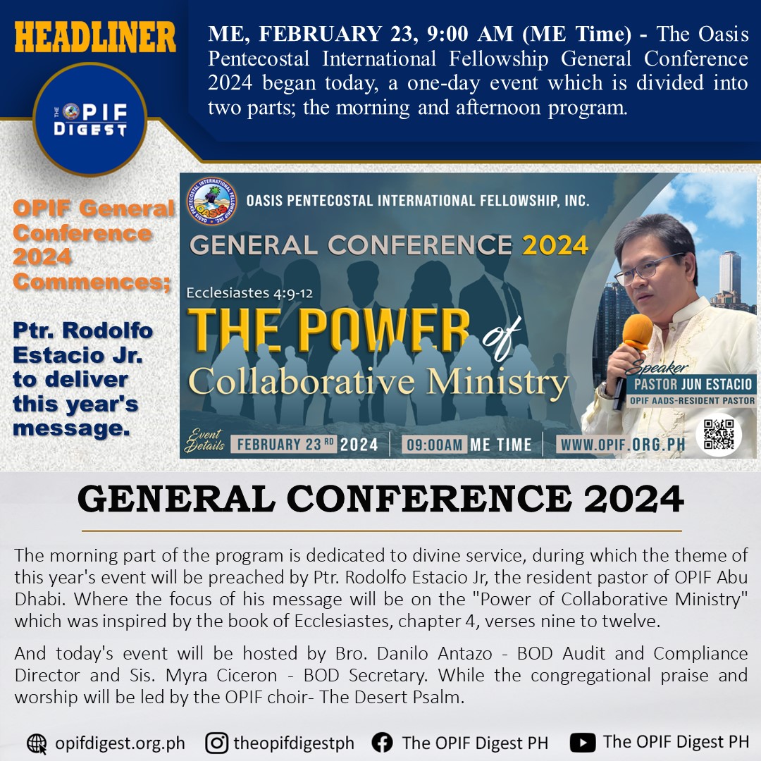 OPIF PHILIPPINE GENERAL CONFERENCE 2023 COMMENCES! – The OPIF Digest